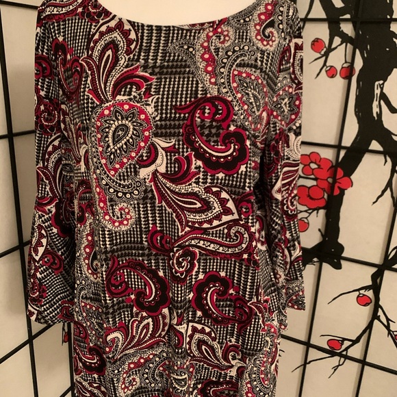 Kasper | Tops | 22 Kasper Blouse Red And Black | Poshmark